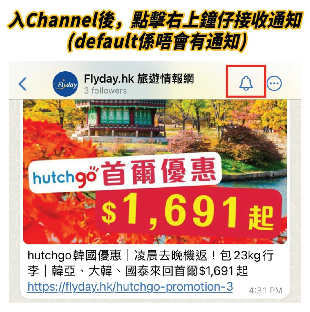 WhatsApp 新頻道功能｜立即加入Flyday旅遊情報頻道！透過Channel即時獲得最新機票、酒店、優惠碼優惠！ - Flyday.hk 全港最多機票優惠｜酒店套票｜旅遊平價資訊